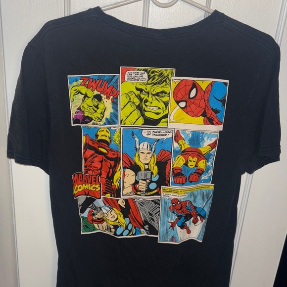 Marvel | Shirts | Marvel Black Tshirt With Colorful Comic Panels | Poshmark